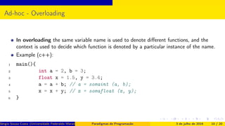 Polymorphism (Ad-hoc and Universal) | PPT