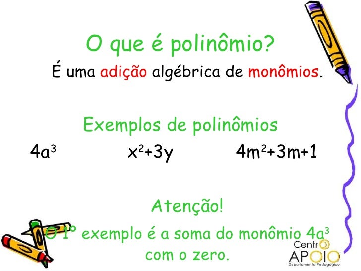 www.CentroApoio.com - Matemática - Polinômios - Vídeo Aulas