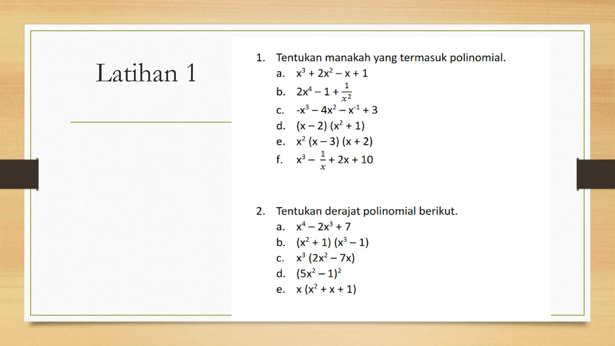 Polinomial materi matematika sma kelas 11 | PPTX