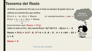 Polinomios Teoría | PPTX