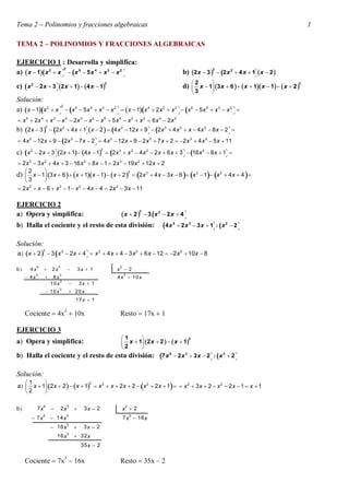 Polinomios y fracciones algebraicas | PDF
