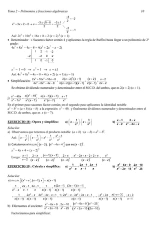 Polinomios y fracciones algebraicas | PDF
