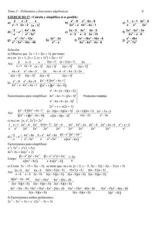 Polinomios y fracciones algebraicas | PDF
