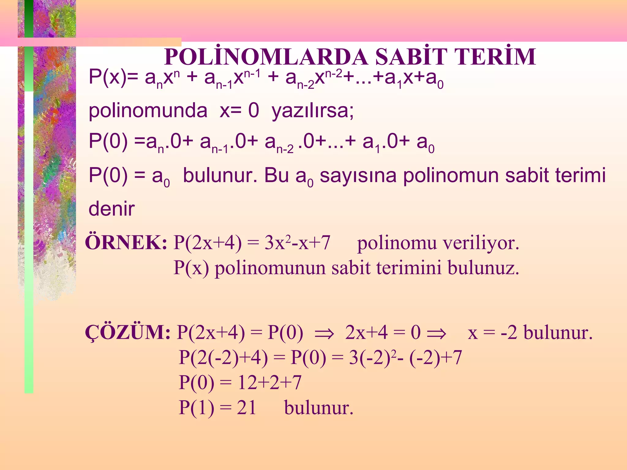 POLİNOMLAR | PPT