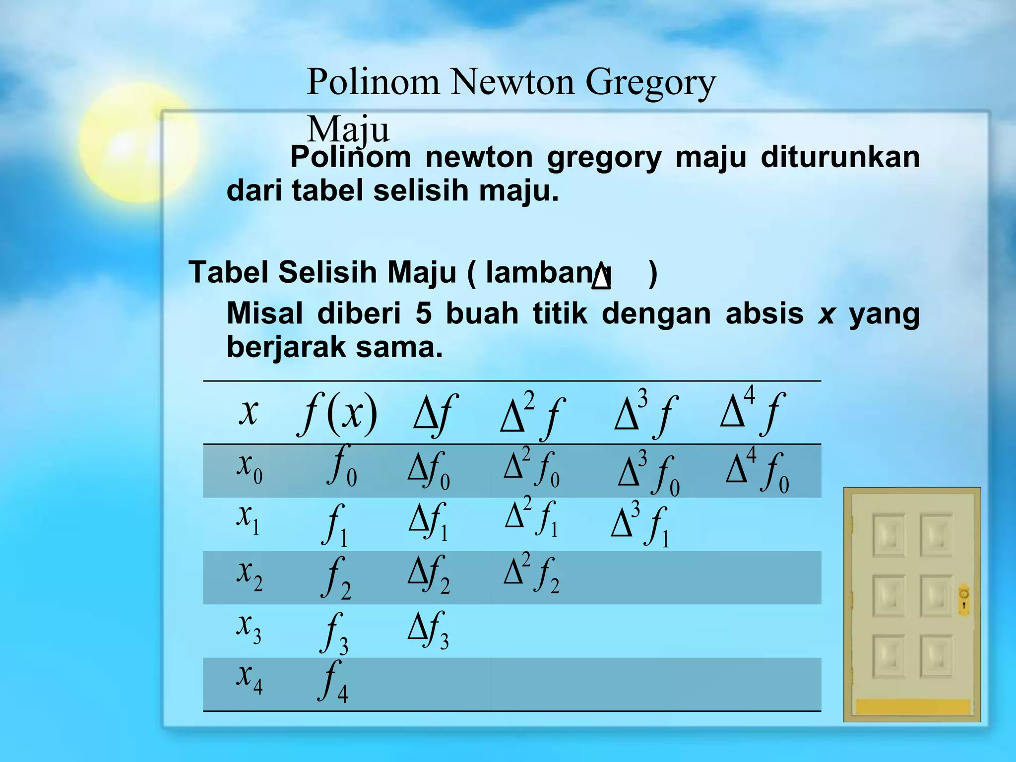 Polinom newton gregory | PPTX