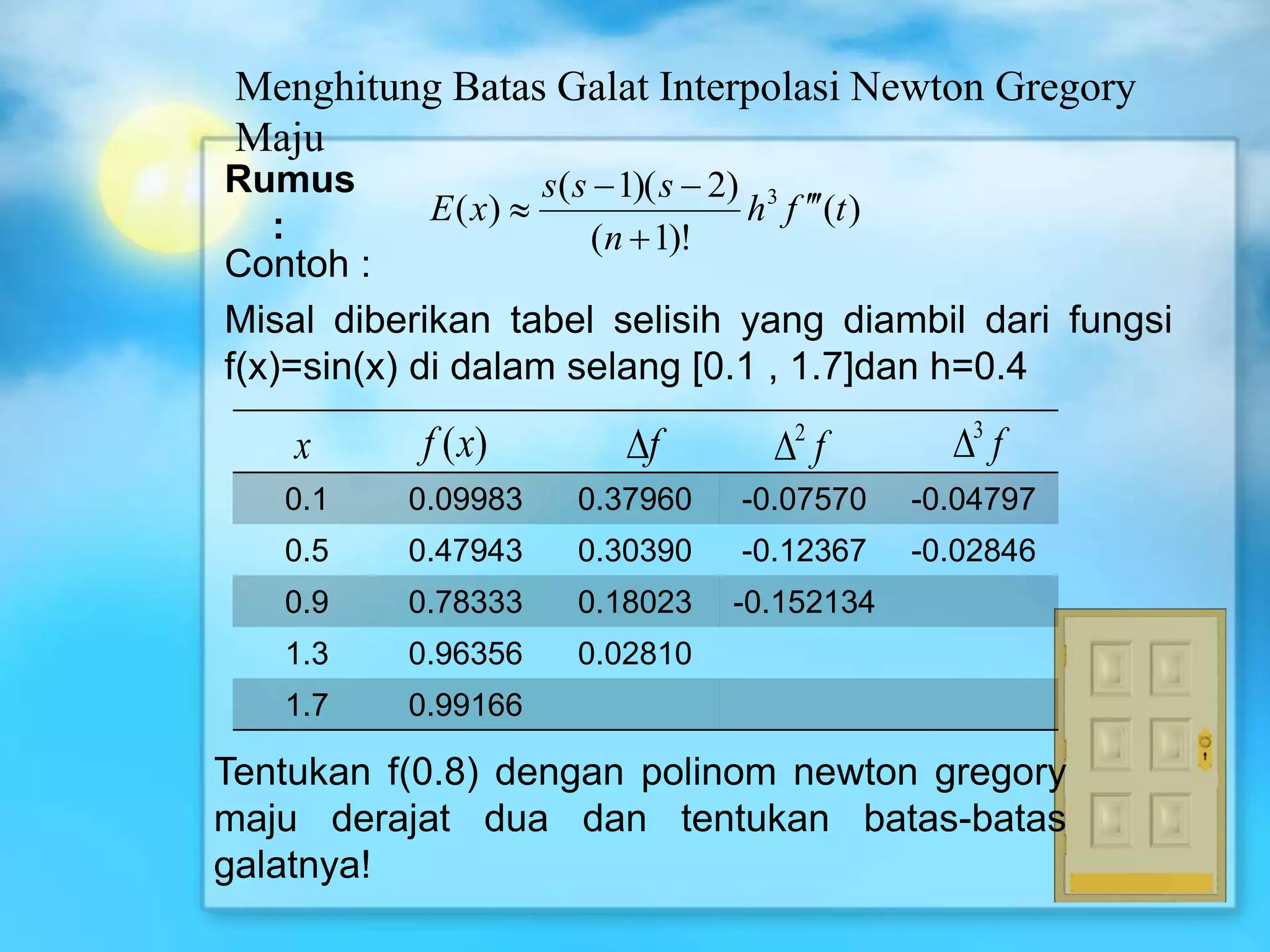 Polinom newton gregory | PPTX