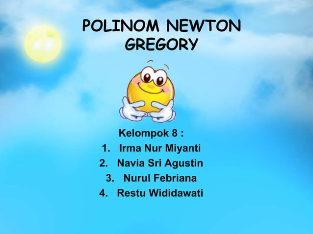 Polinom newton gregory | PPTX
