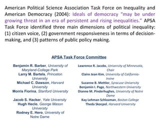Political inequality and the 2012 U.S. Presidential Elections | PPT