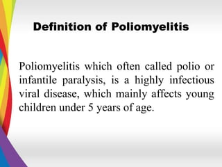 Polio (poliomyelitis) | PPTX