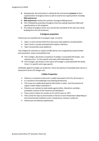 Notes on Poliomyelitis | DOCX