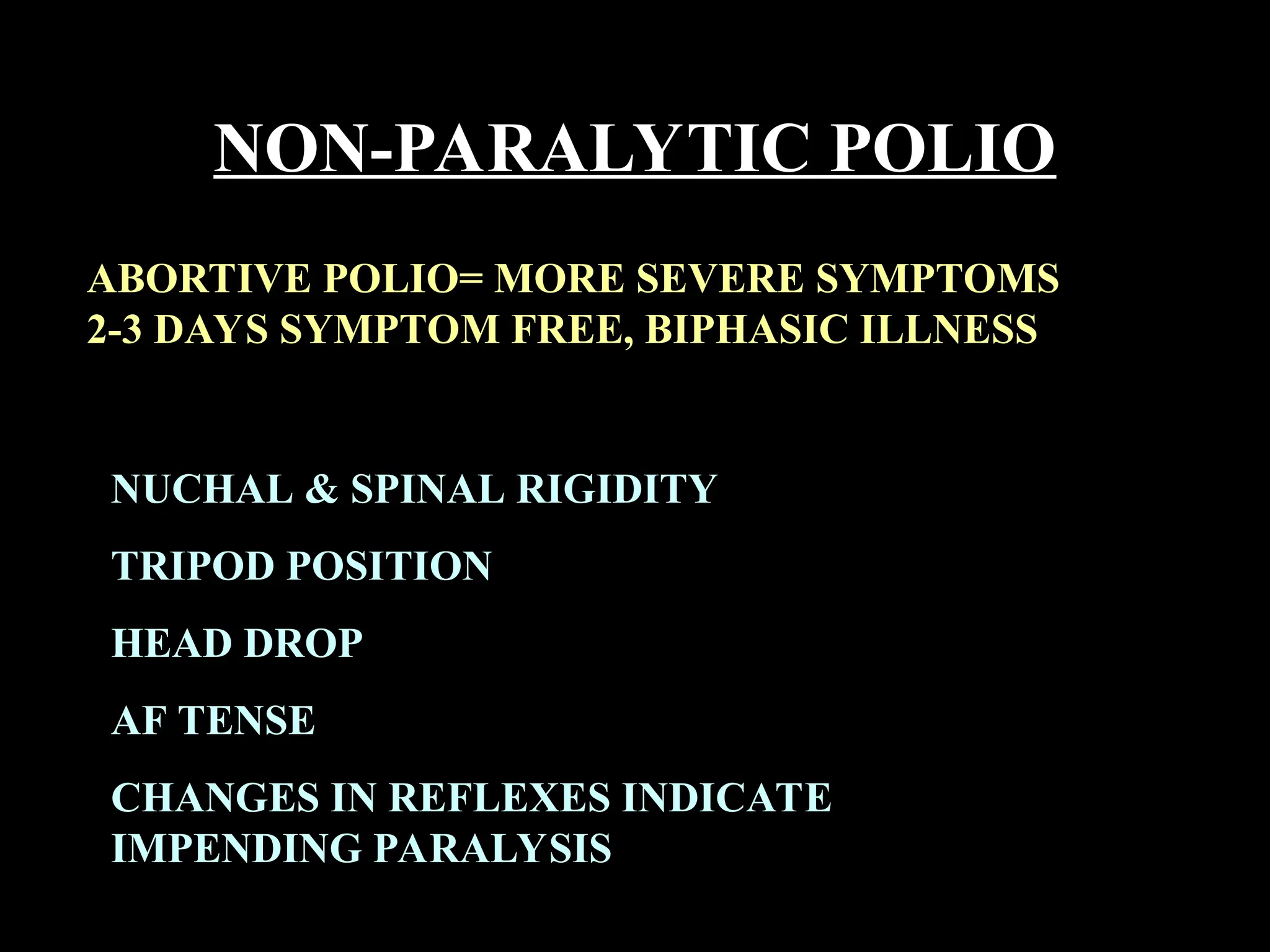 The clinical features and manifestations of of poliomyelitis | PPT