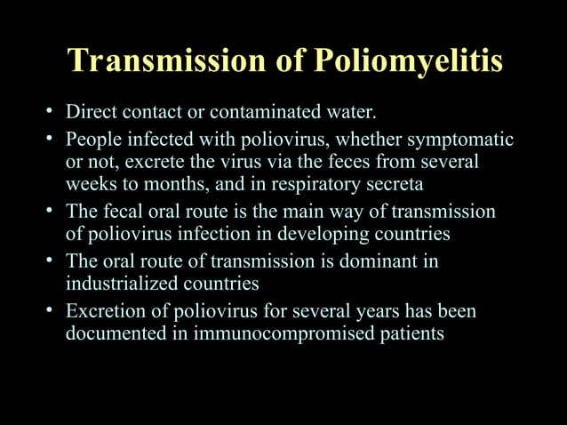 The clinical features and manifestations of of poliomyelitis | PPT