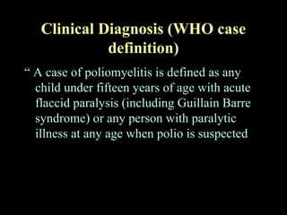 The clinical features and manifestations of of poliomyelitis | PPT