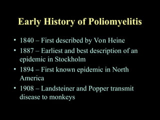 The clinical features and manifestations of of poliomyelitis | PPT