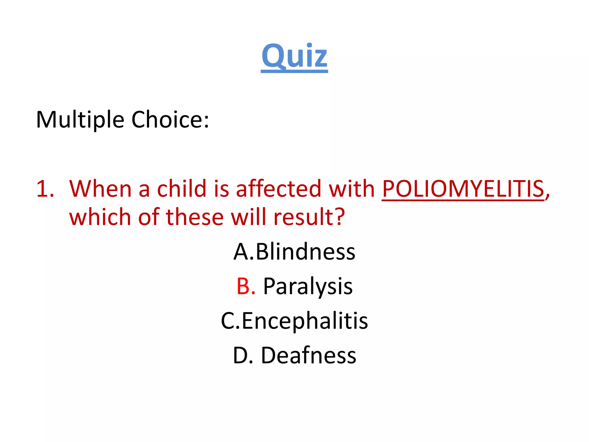 Poliomyelitis | PPT