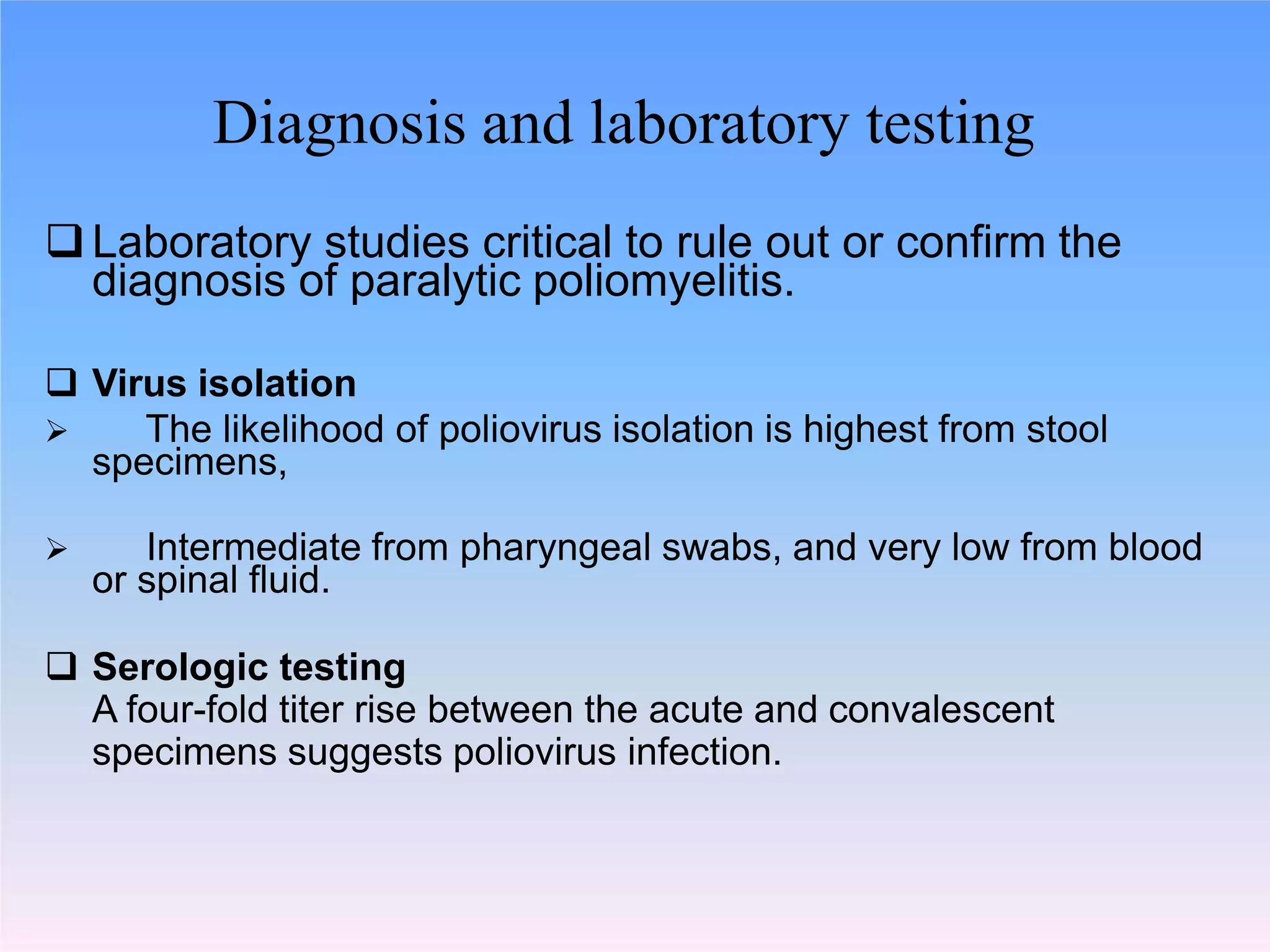 Poliomyelitis | PPTX