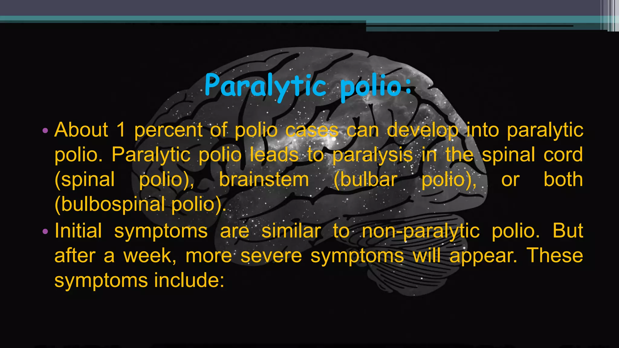 Poliomyelitis | PPTX
