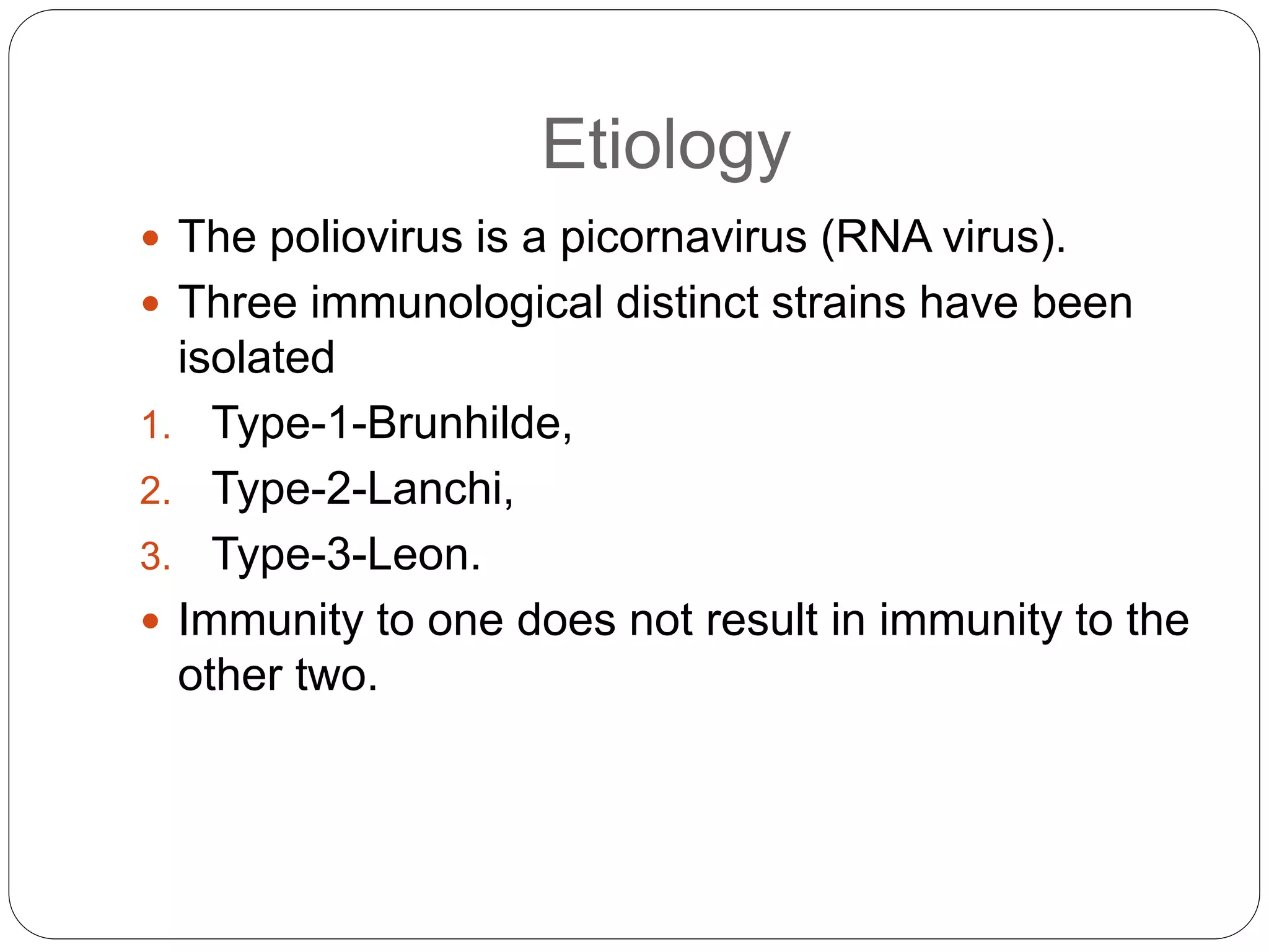 Poliomyelitis | PPTX