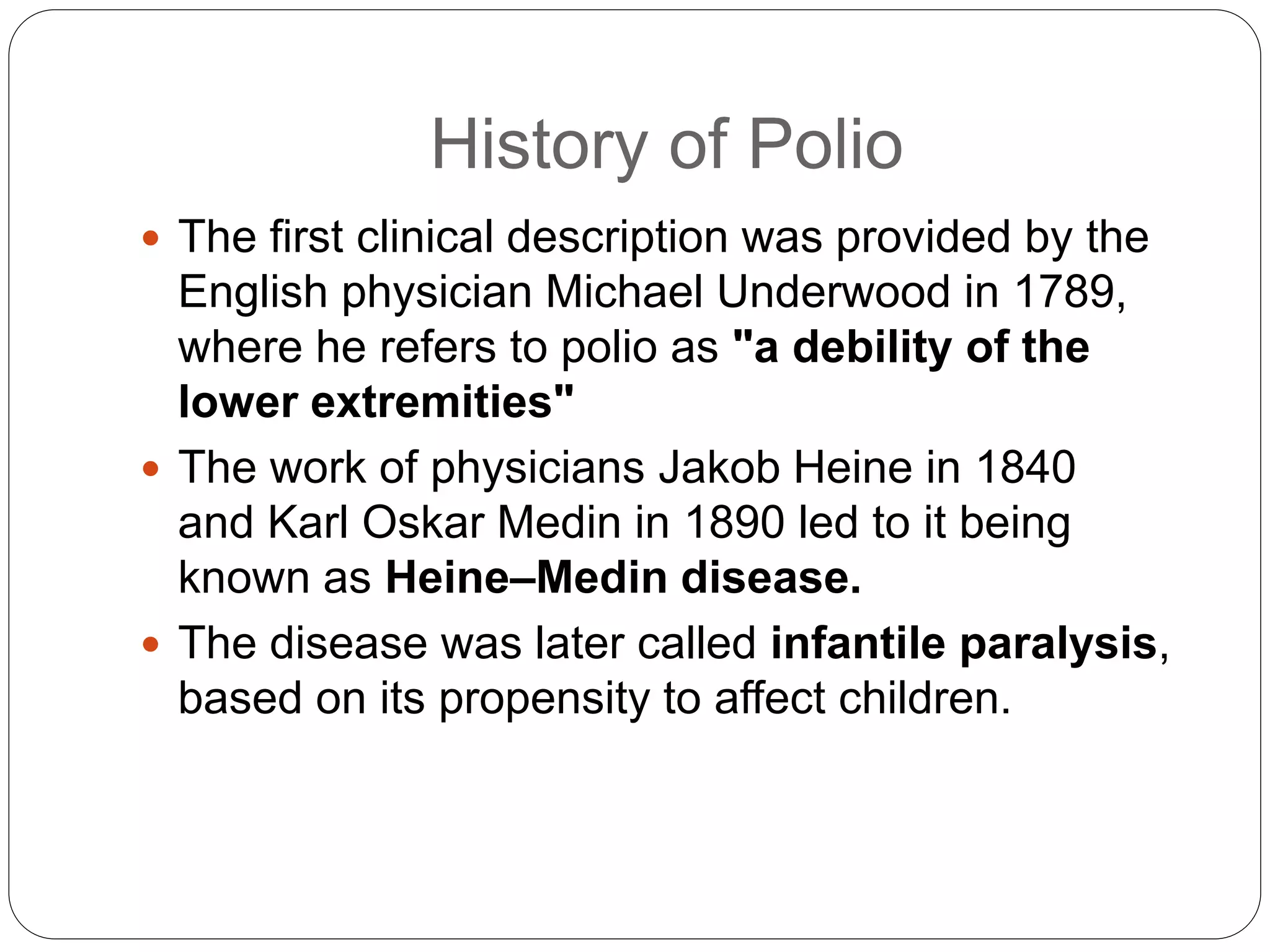 Poliomyelitis | PPTX