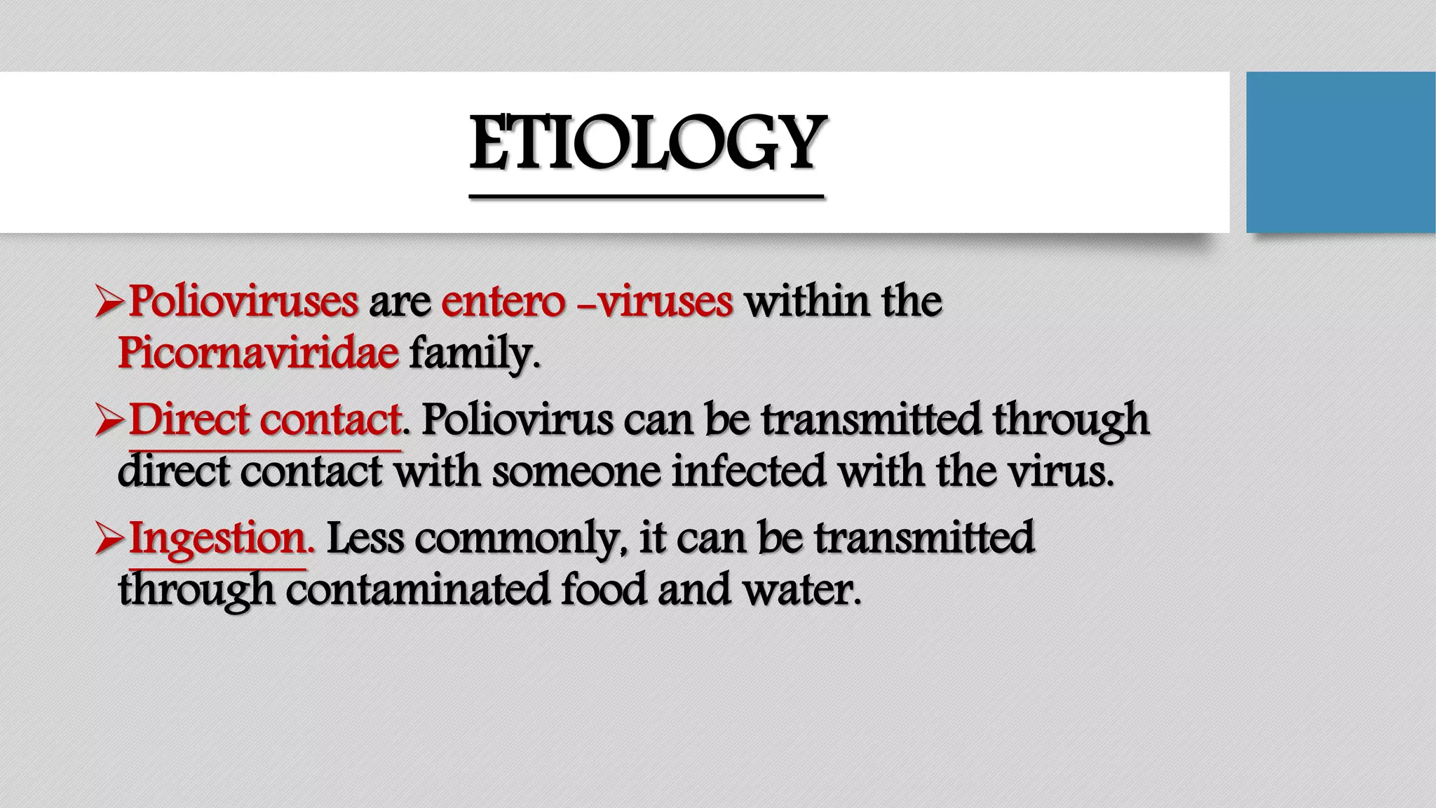 Poliomyelitis | PPTX