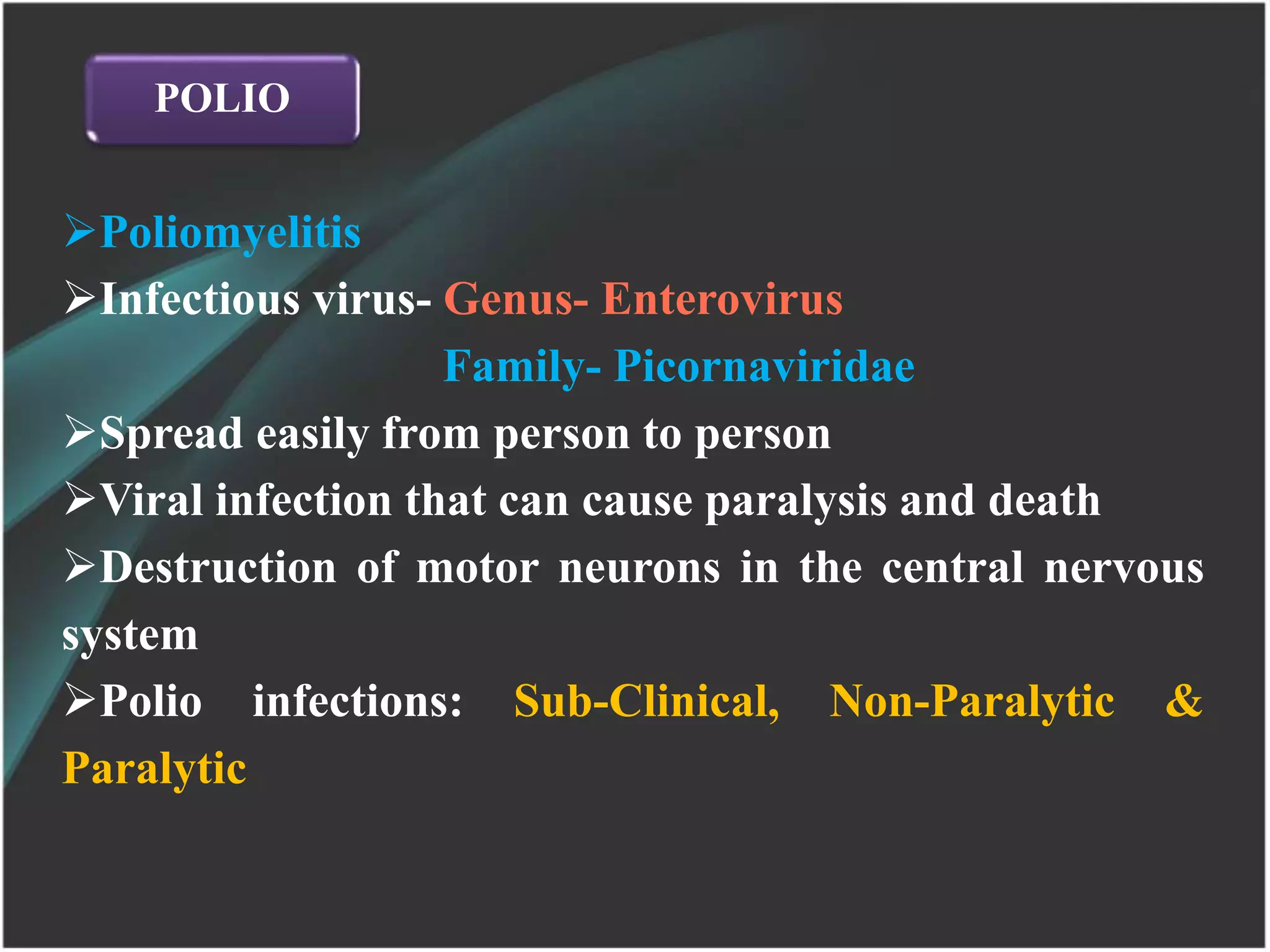Poliomyelitis | PPTX