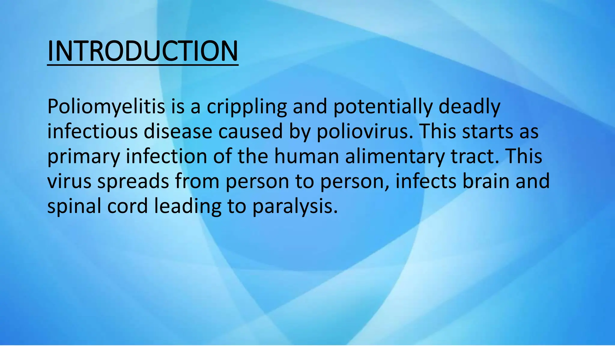 POLIOMYELITIS.pptx | Infectious Diseases | Diseases and Conditions