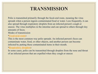 Poliomyelitis ppt ( detailed explanation of poilo virus) | PPTX