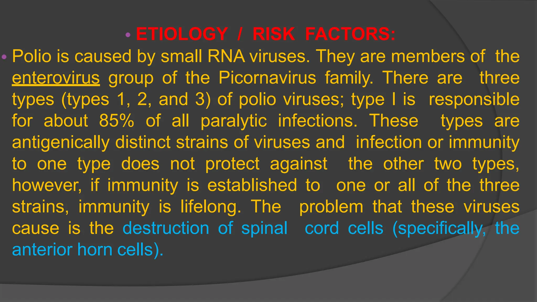 poliomyelitis for community health nursing | PPTX