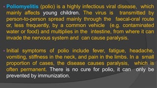 poliomyelitis for community health nursing | PPTX