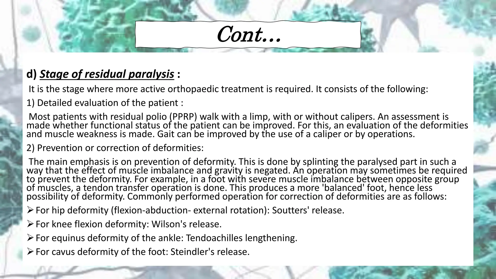 Poliomyelitis (Details with Physiotherapy management) | PPTX