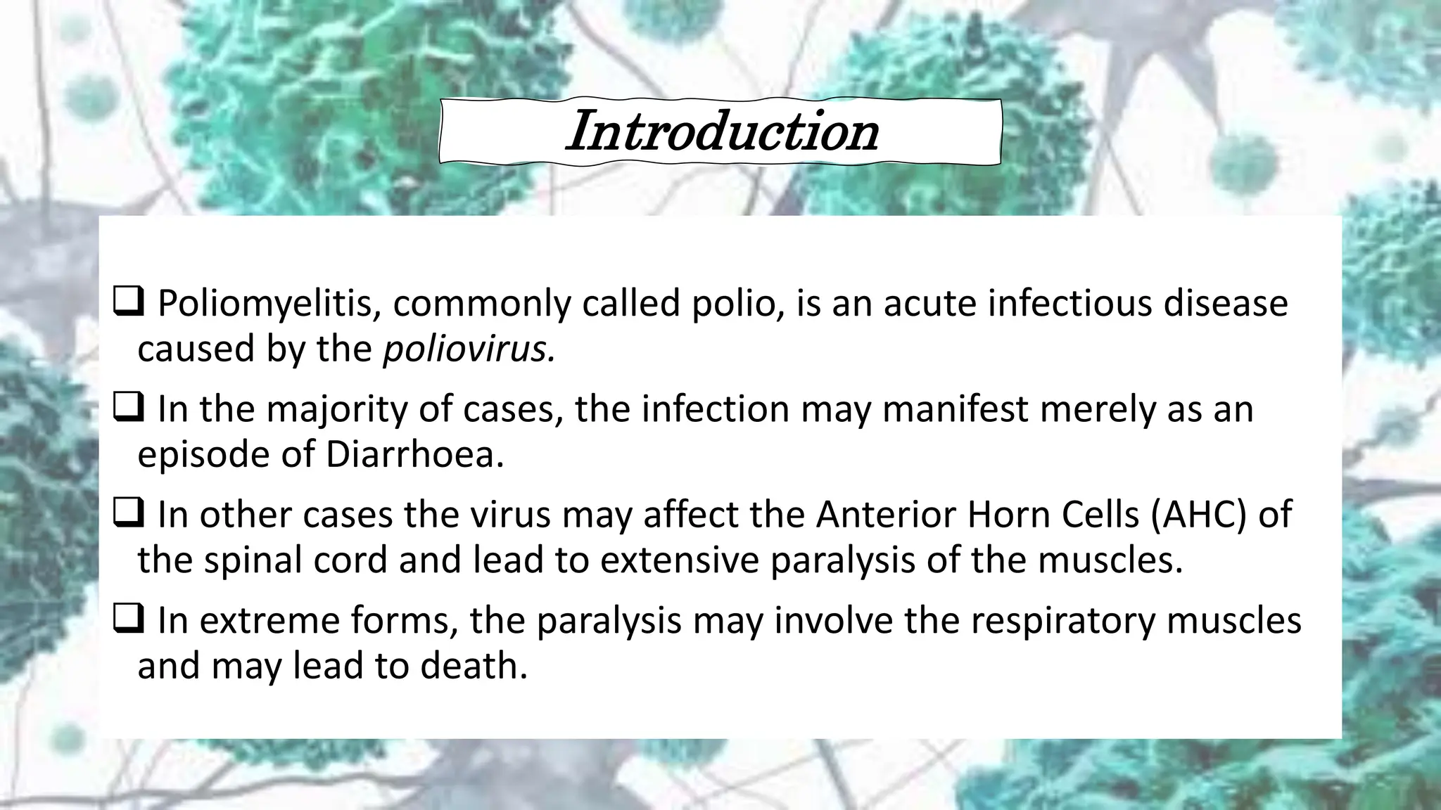 Poliomyelitis (Details with Physiotherapy management) | PPTX