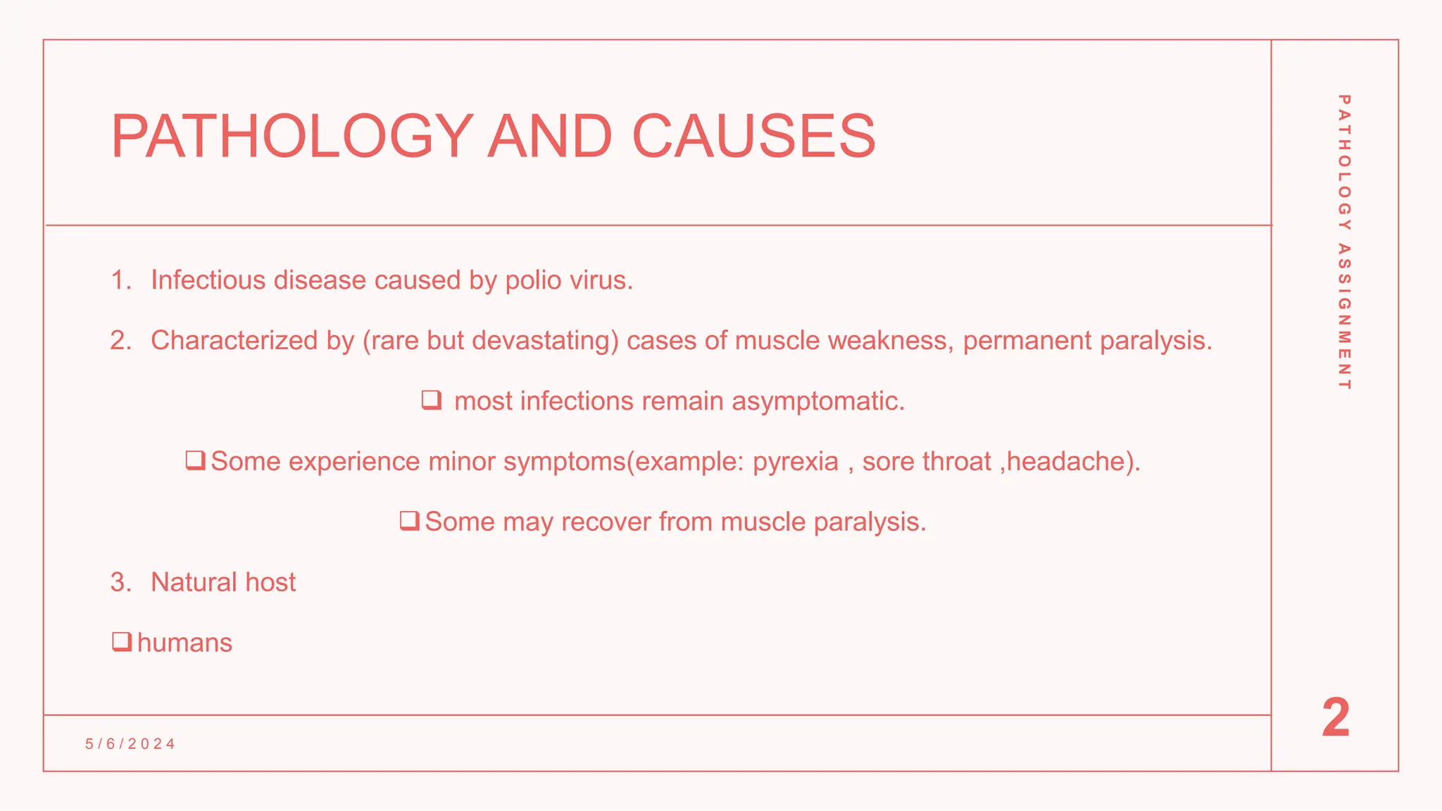 poliomyelitis pathology, causes, risk factors | PPT
