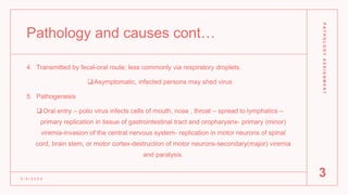 poliomyelitis pathology, causes, risk factors | PPT