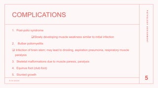 poliomyelitis pathology, causes, risk factors | PPTX