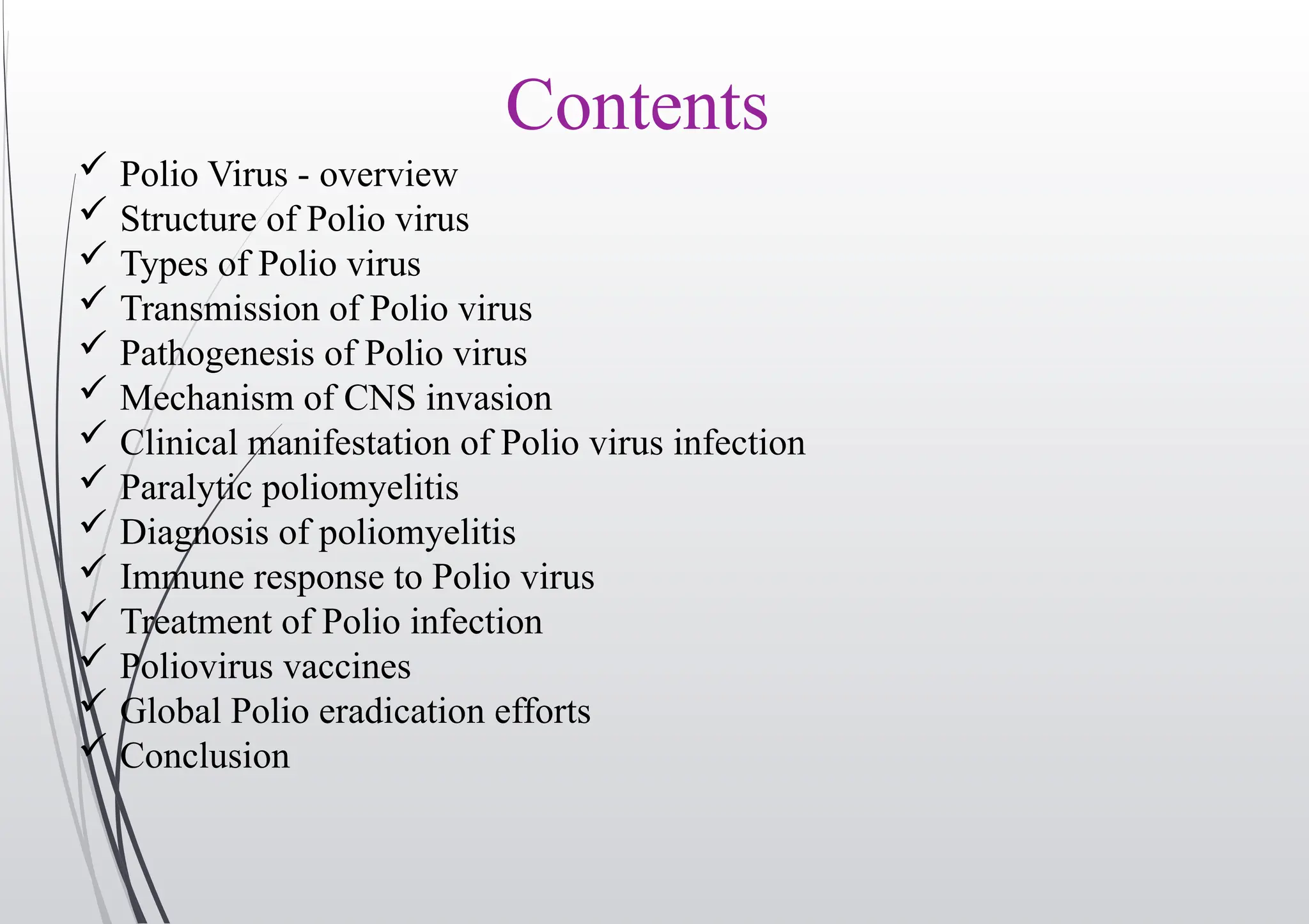 Polio presentation with Structure , Types and Treatment | PPTX