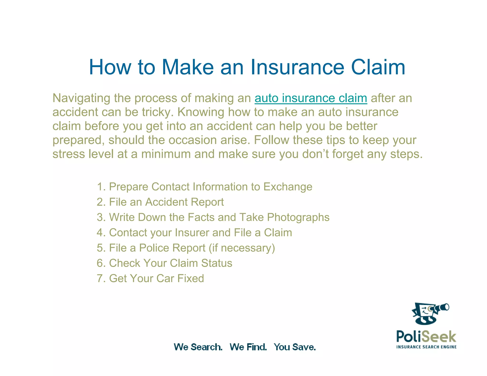 How to Make an Auto Insurance Claim | PPT