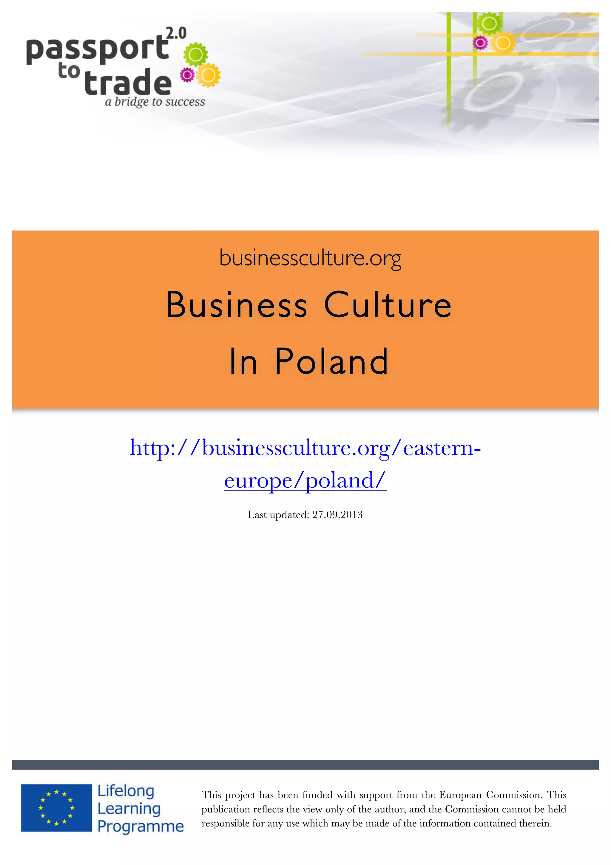 Polish business culture guide - Learn about Poland | PDF