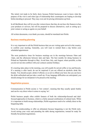 Polish business culture guide - Learn about Poland | PDF