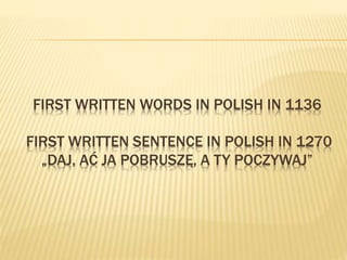 Polish language comes from indoeuropean language family | PPTX