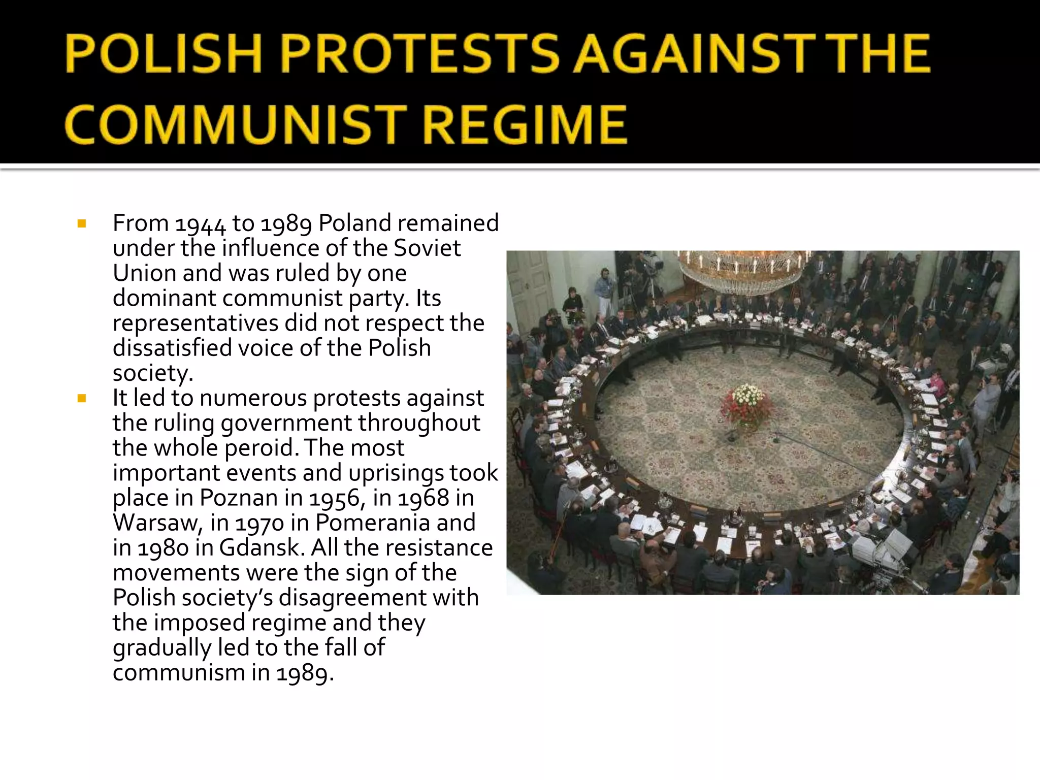 POLISH PROTESTS AGAINST THE COMMUNIST REGIME | PPTX