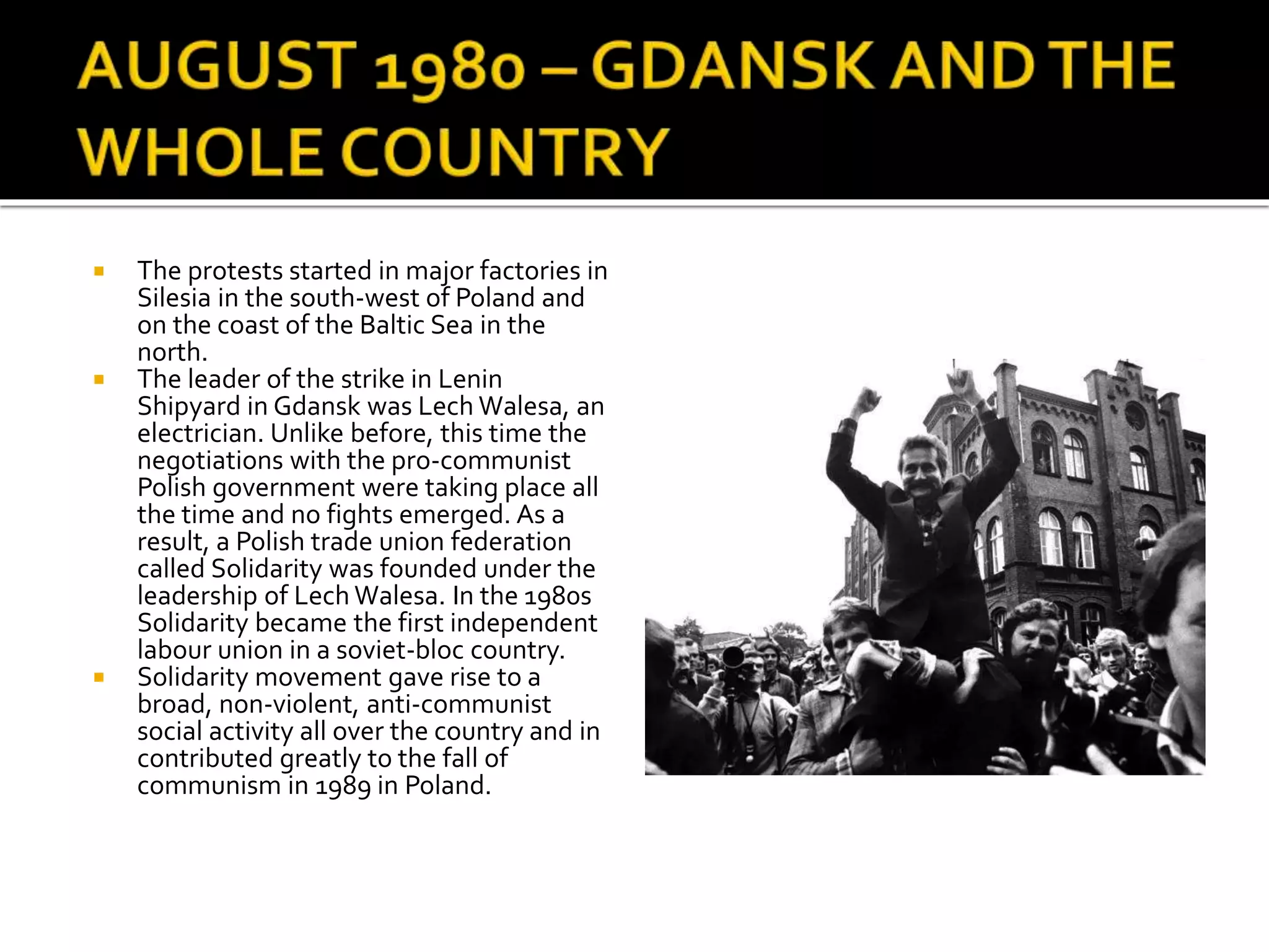 POLISH PROTESTS AGAINST THE COMMUNIST REGIME | PPTX