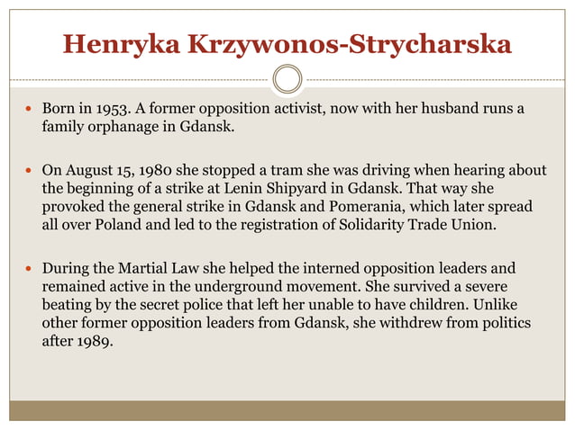 FAMOUS PEOPLE WHO CONTRIBUTED TO THE FALL OF COMMUNISM IN POLAND | PPT