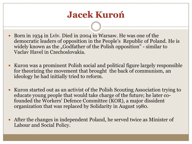 FAMOUS PEOPLE WHO CONTRIBUTED TO THE FALL OF COMMUNISM IN POLAND | PPT