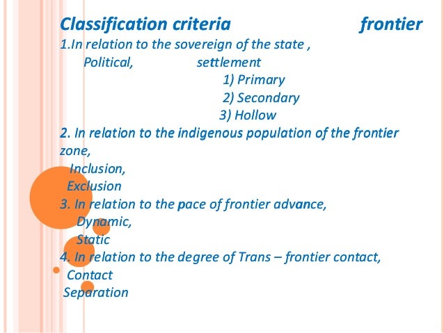 frontiers and boundaries