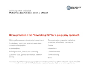 Coworking: any questions? Massimo Carraro @ Politecnico | PPT