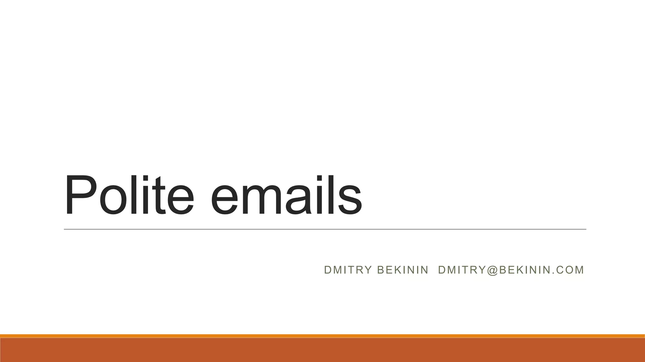 Polite emails | PPT