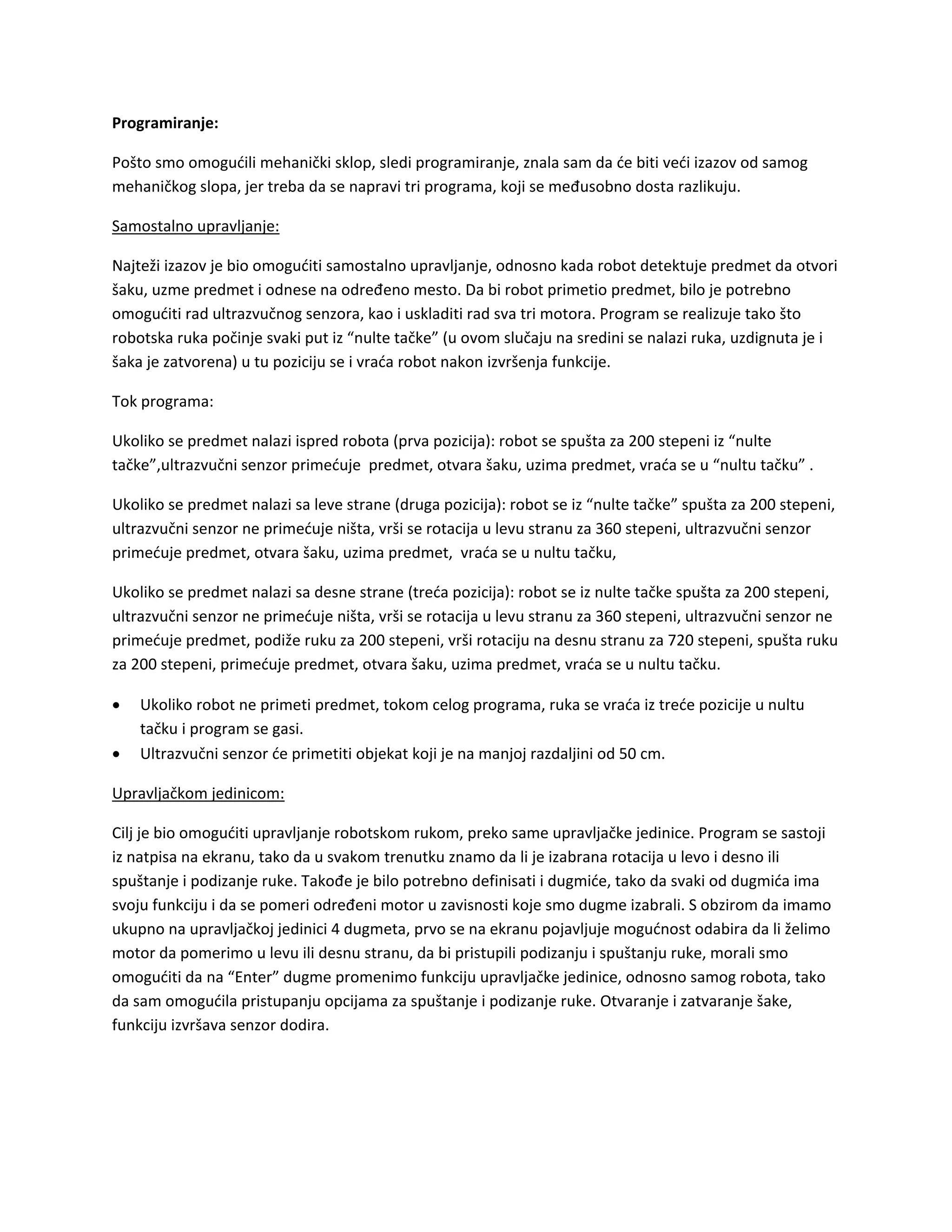 Robotska ruka - Lego robotika (dokumentacija) | PDF