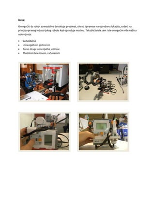 Robotska ruka - Lego robotika (dokumentacija) | PDF