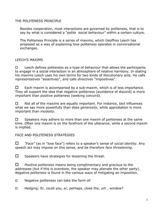 Politeness (1) | DOC