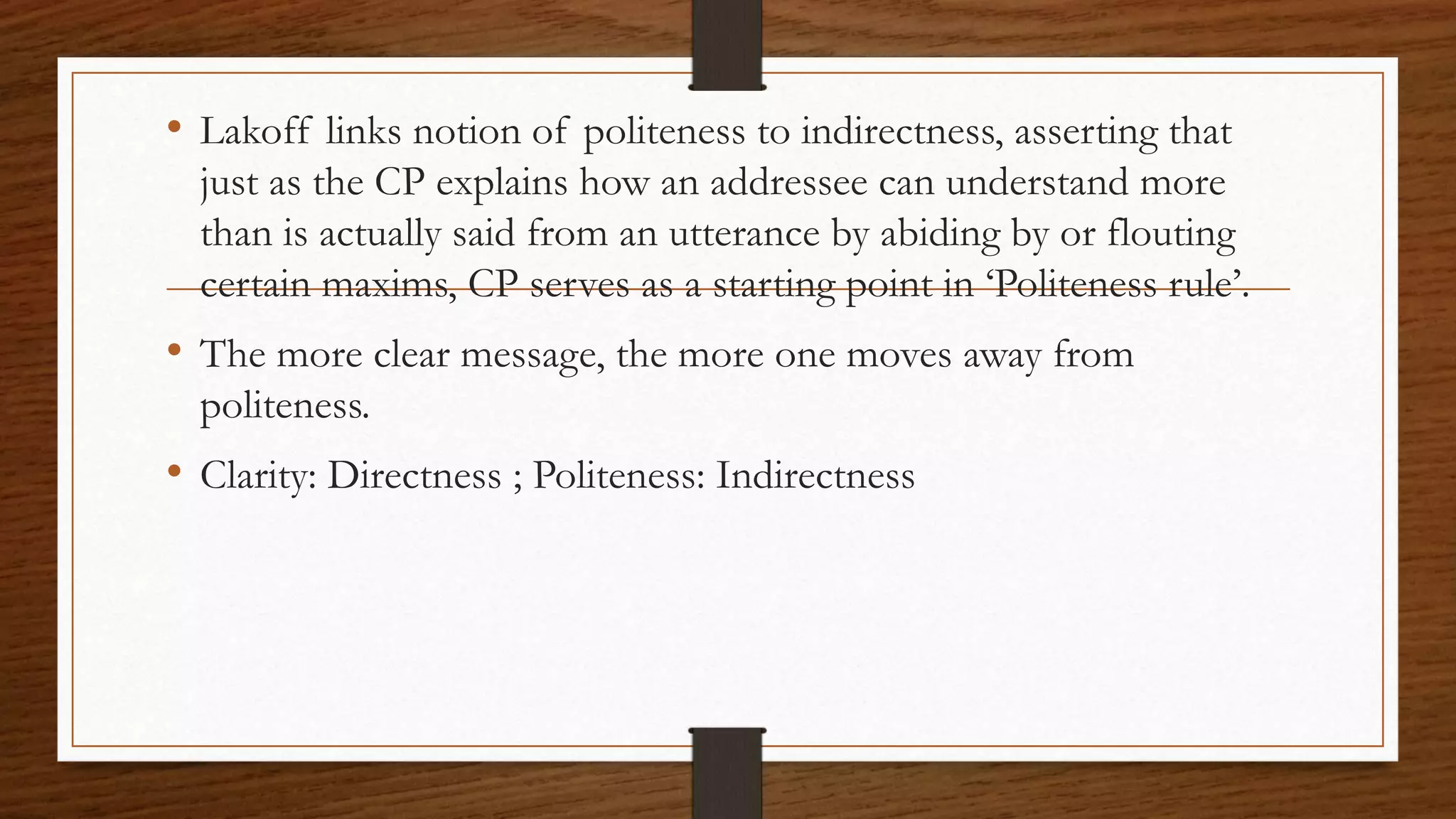 Politeness (Pragmatics) | PPTX